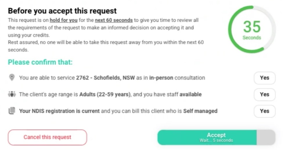 Guide: Accepting Service Requests – Clickability